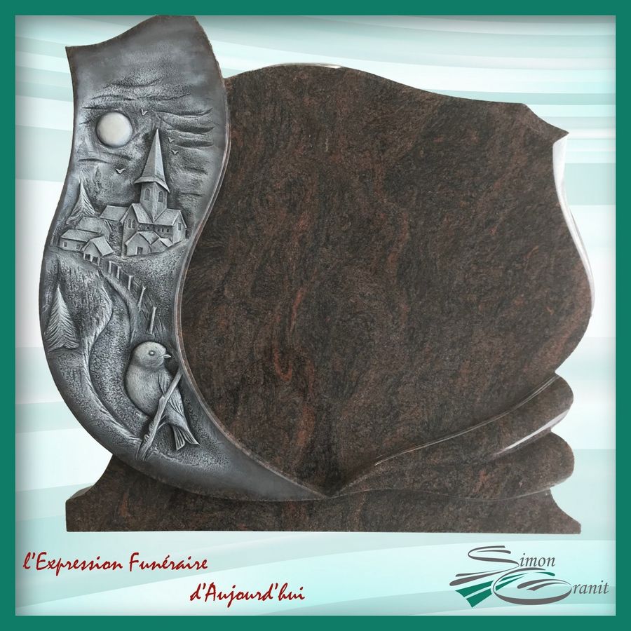 Sculpture sur stèle – village | Simon Granit